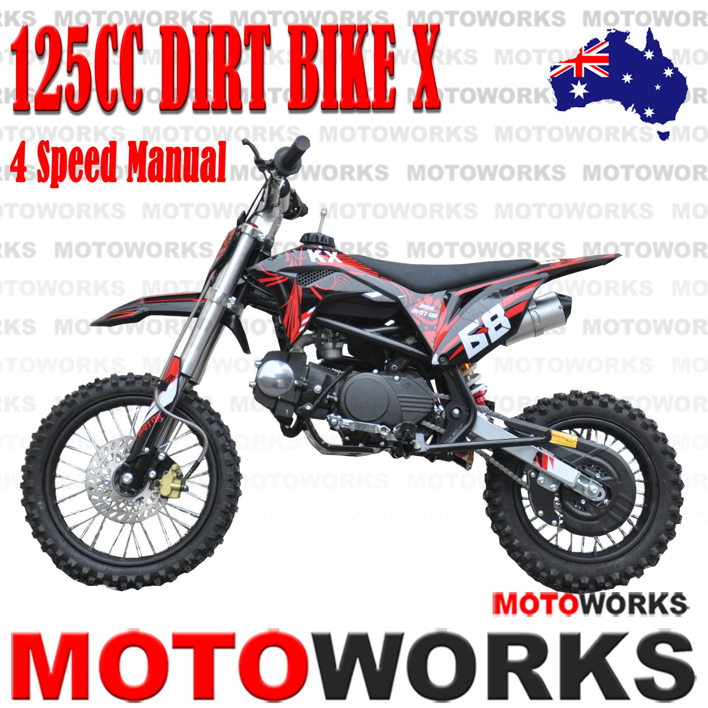 Motoworks 125cc Motorbike Red- X – Extreme Outdoors Australia