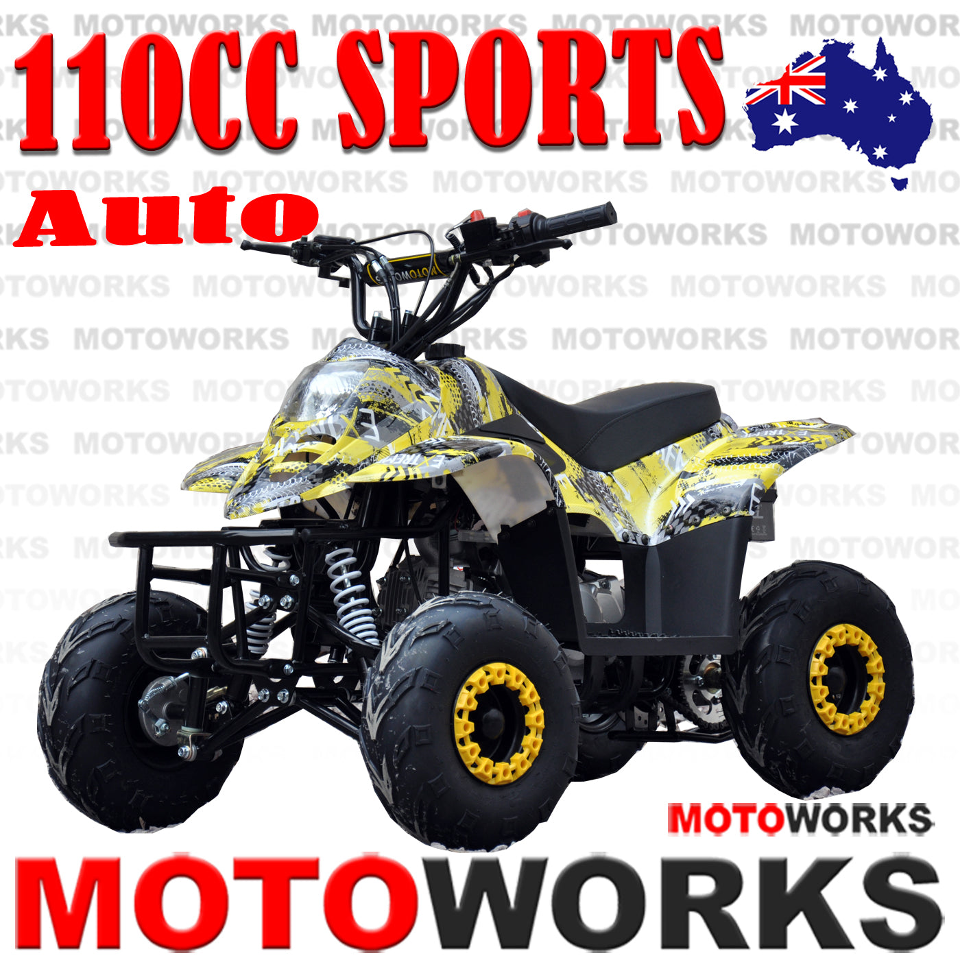 110cc Quad Bike Yellow F1 – Extreme Outdoors Australia